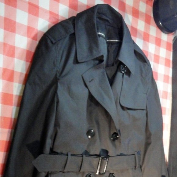 Jackets & Coats | Sz14r Military Regulation Uniform Black Trench ...